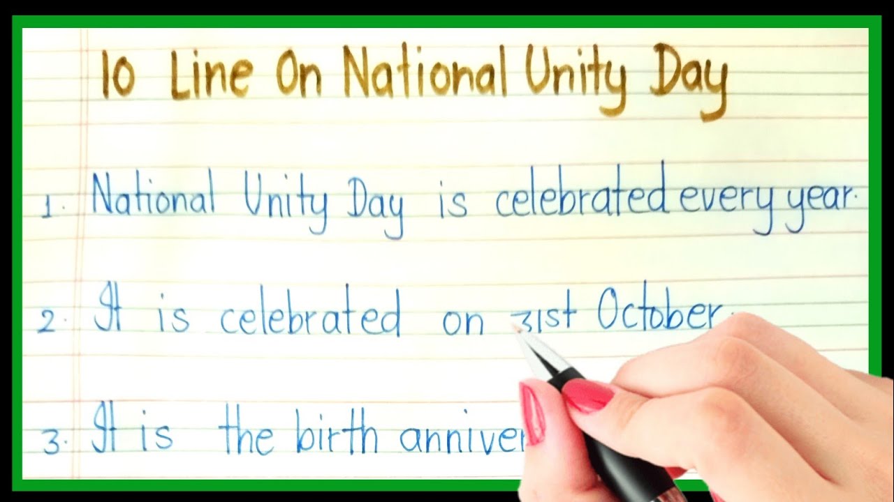 10 lines on national unity day | Essay on national unity day in english ...