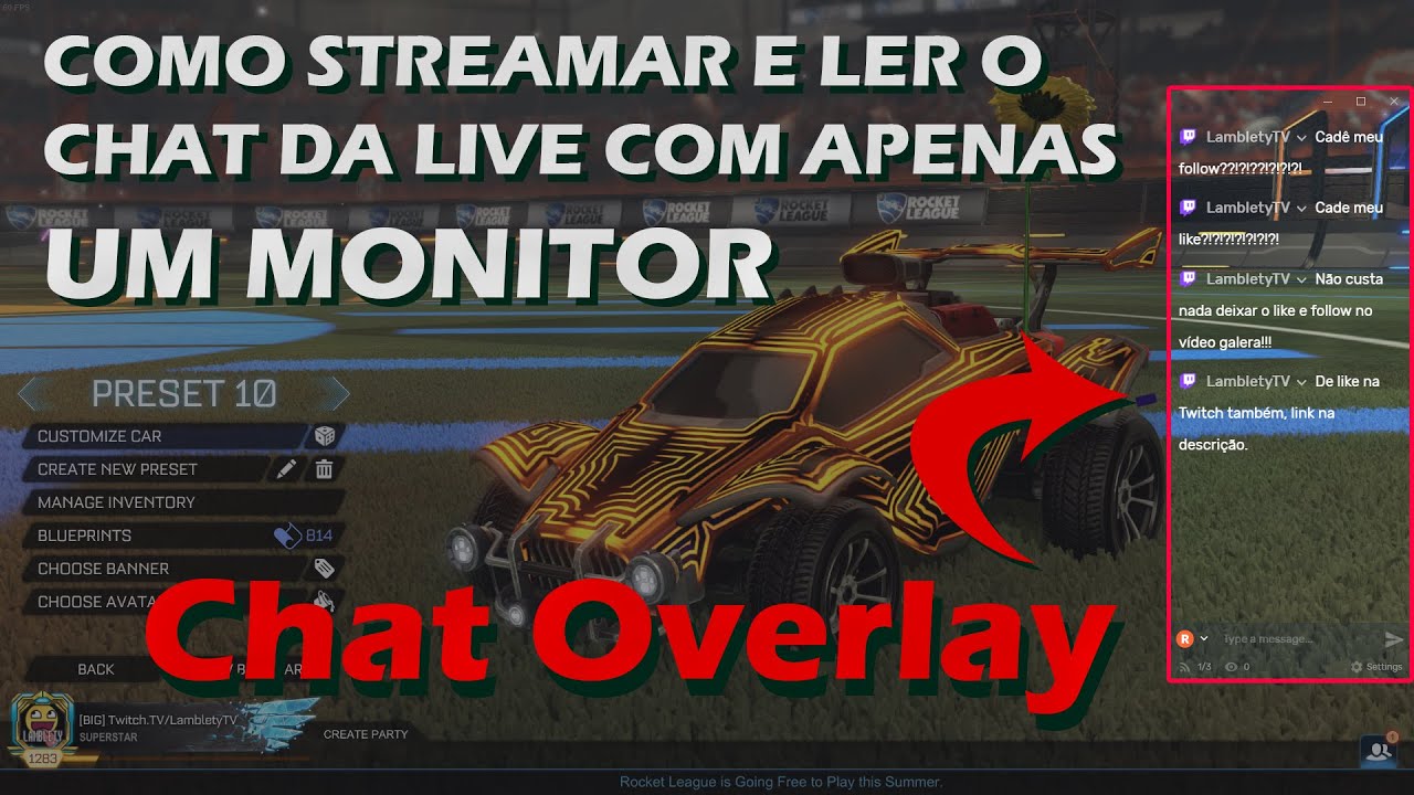 COMO STREAMAR E LER O CHAT DA LIVE COM APENAS UM MONITOR ( CHAT OVERLAY ...