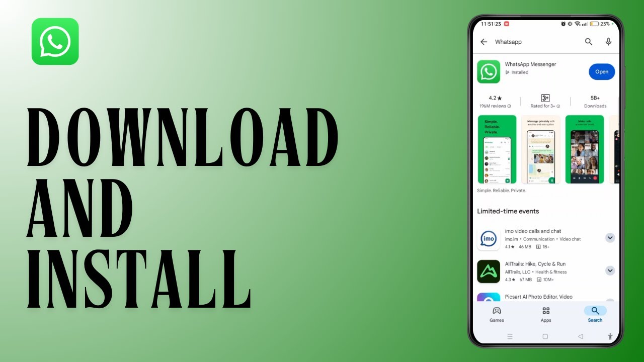 How to Download and Install WhatsApp Mobile - YouTube