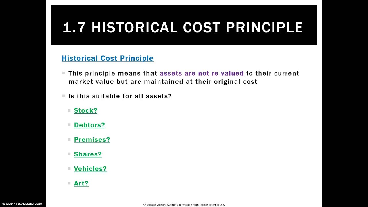 1 7 Historical Cost YouTube 1-7-historical-cost-youtube