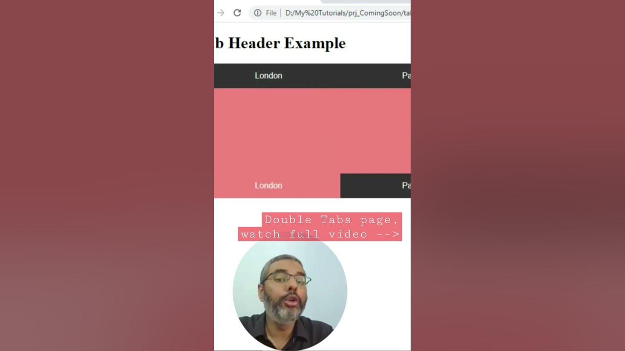 Double Tabs On Webpage Using Html Css Javascript Zeeshanacademy Codewithharry Youtube