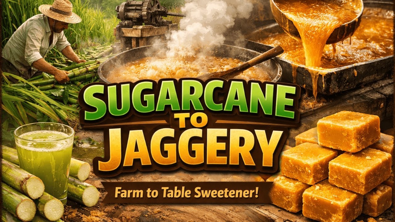Sugarcane to Jaggery | How Gur Is Made Step by Step | Things Explained ...