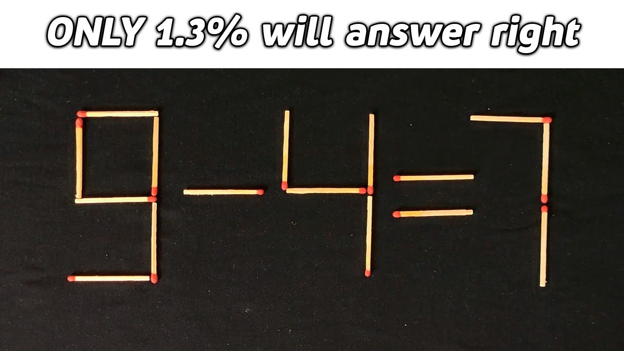 Move ONLY 1 Match to Fix this Equation - YouTube