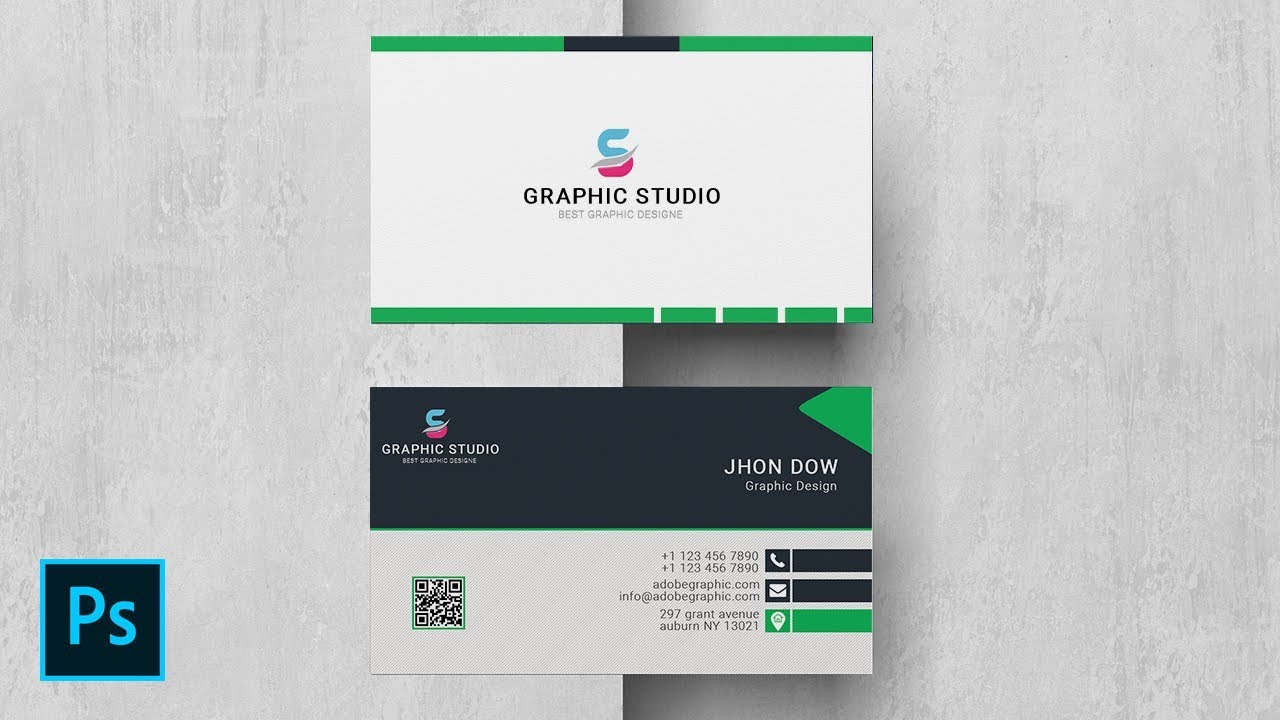 Creative Graphic Designer Business Card Design - Photoshop Tutorial ...