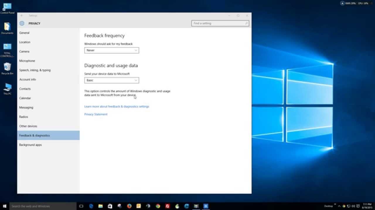 Windows 10 Privacy Settings - YouTube
