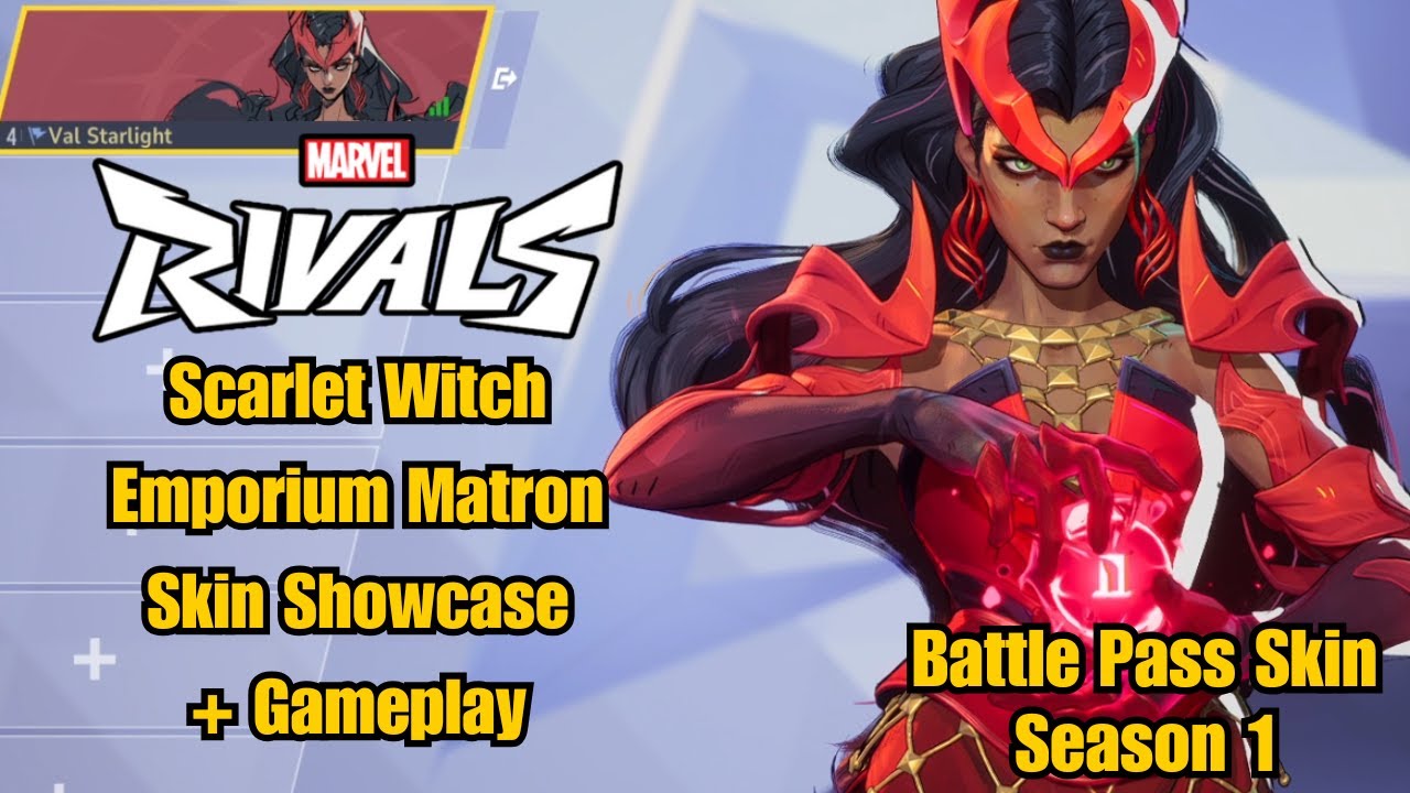 Scarlet Witch | Emporium Matron Battle Pass Skin Showcase | Marvel ...