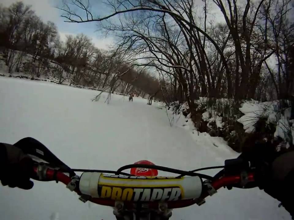 Gopro HD - Ice bikes on river, Open water all over! - YouTube