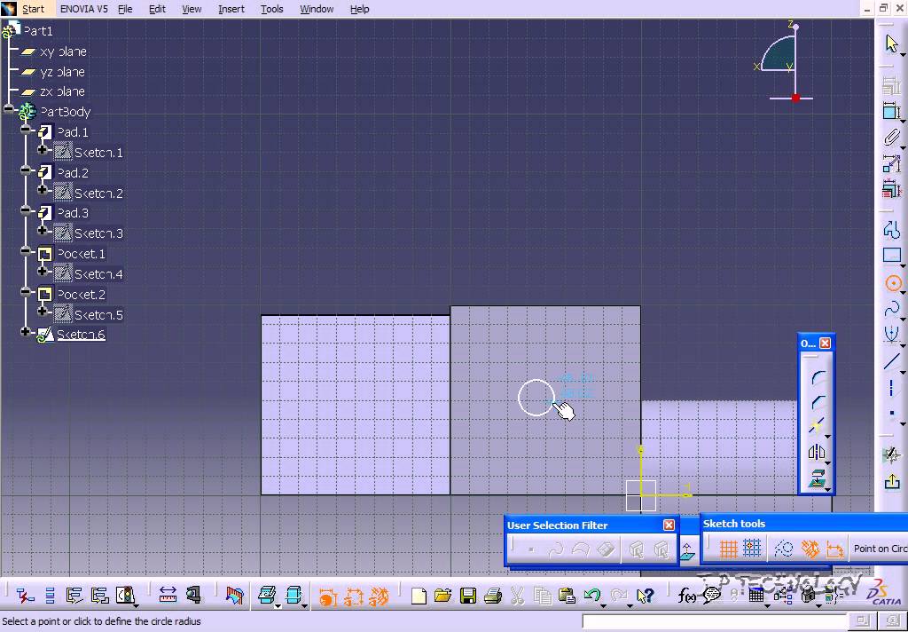 Catia V5 Tutorial-42 Pocket - YouTube
