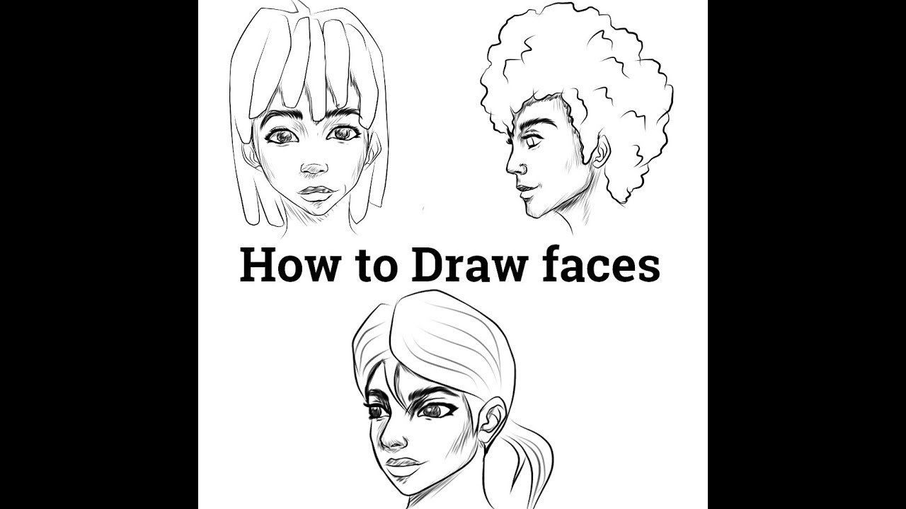 How to draw faces digitally - YouTube
