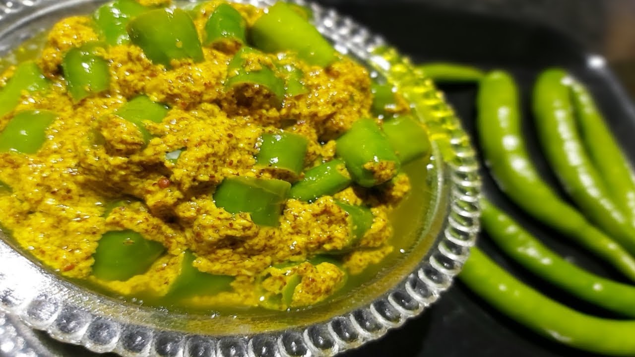 Instant Green chilli pickle/Chilli pickle with mustard/ - YouTube