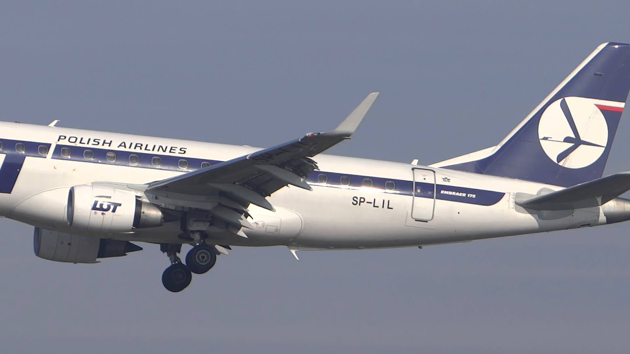 Polish LOT Embraer 175 SP-LIL Landing at Hamburg Airport - YouTube