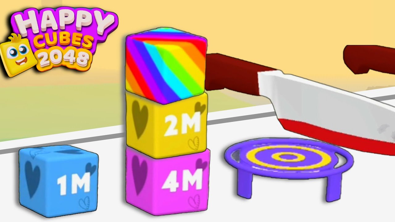 Merge Jumping Happy Cubes 2048 .io Satisfying ASMR Gameplay ( Cube ...