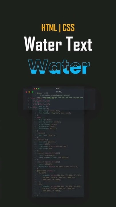 Water Text Htmlcss Frontend Htmlcss Webdesign Coding Htmlcss Frontenddeveloper Youtube