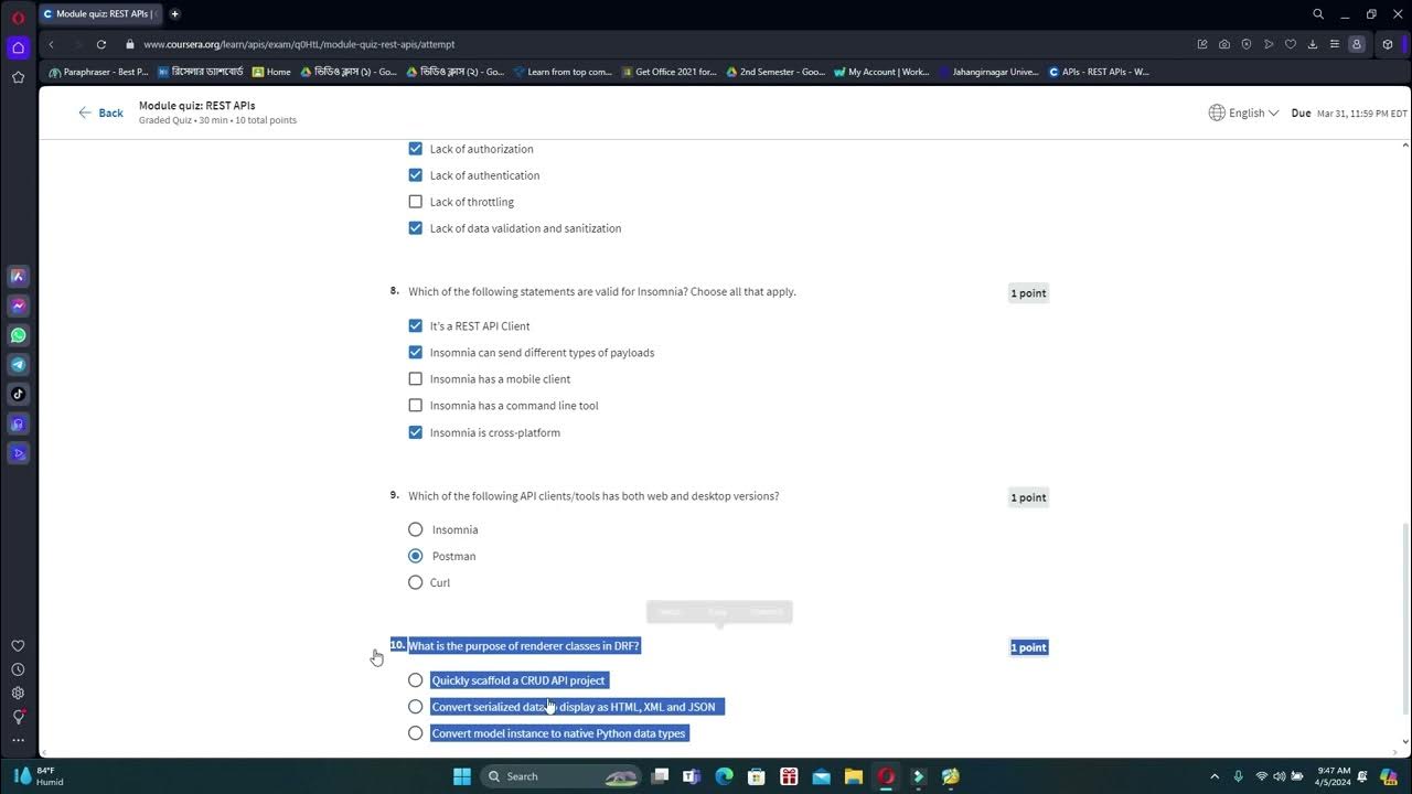 Module quiz: REST APIs Coursera | APIs Meta - YouTube