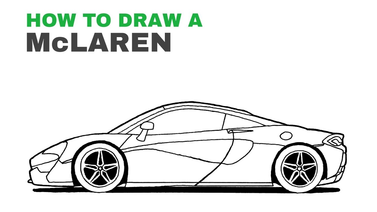 How To Draw A McLaren 570S - Easy To Follow - YouTube
