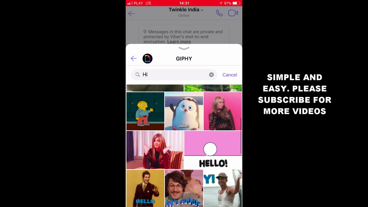 HOW TO SEND GIF IN VIBER APP IOS - YouTube