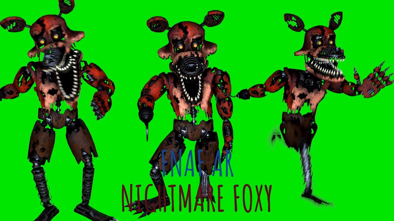 Nightmare Foxy FNaF AR: fanmade animations (Greenscreen!) - YouTube