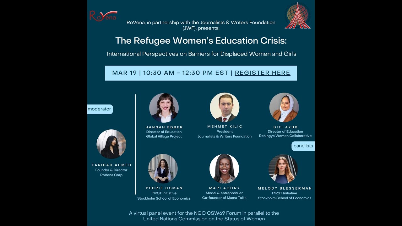 CSW69 JWF RoVena Panel - The Refugee Women's Education Crisis: - YouTube