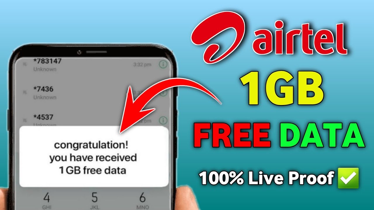 Airtel 1GB Free Data Code 2024 || How To Get Free Data On Airtel ...