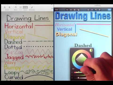 Using Text to Type Drawing Lines Vocabulary in SketchBook Express App ...