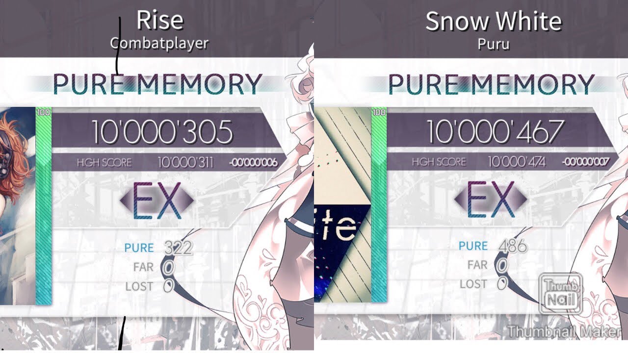Rise (past 2) and Snow White (past 2) Pure Memories!!! || Arcaea (13 ...
