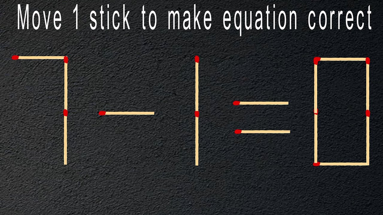 Turn the wrong equation into correct matchstick puzzle #matches # ...