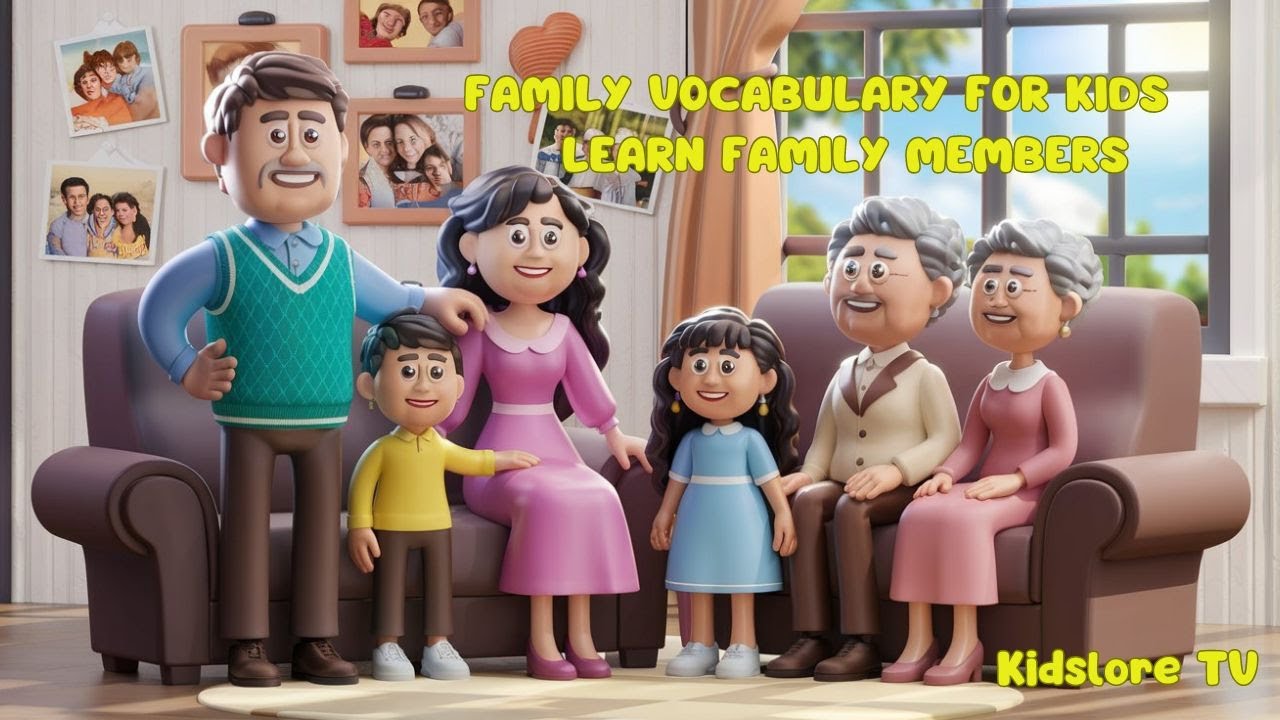 Family Vocabulary for Kids | Learn Family Members with Names | English ...