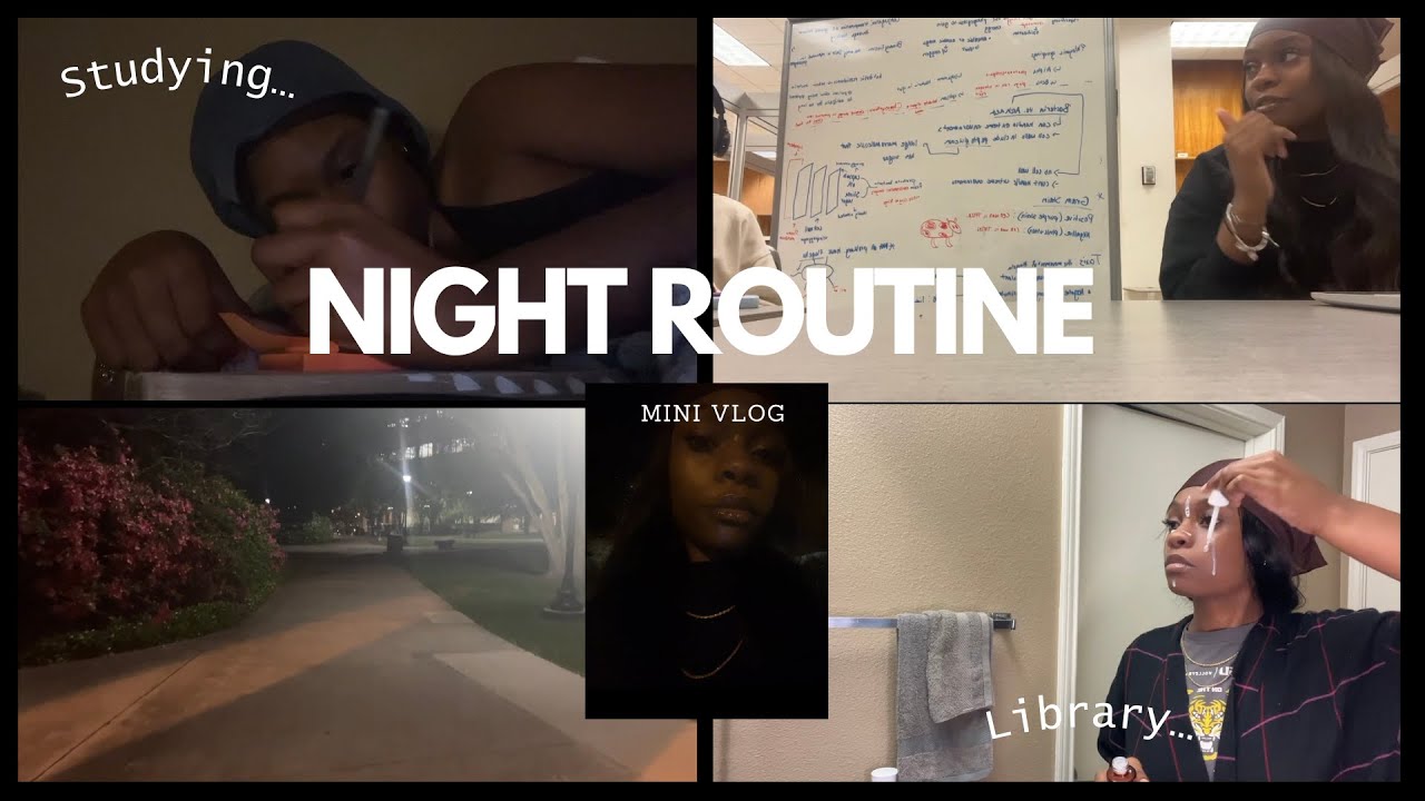 SCHOOL NIGHT ROUTINE | MINI VLOG | Library, Skincare, Bible Study - YouTube
