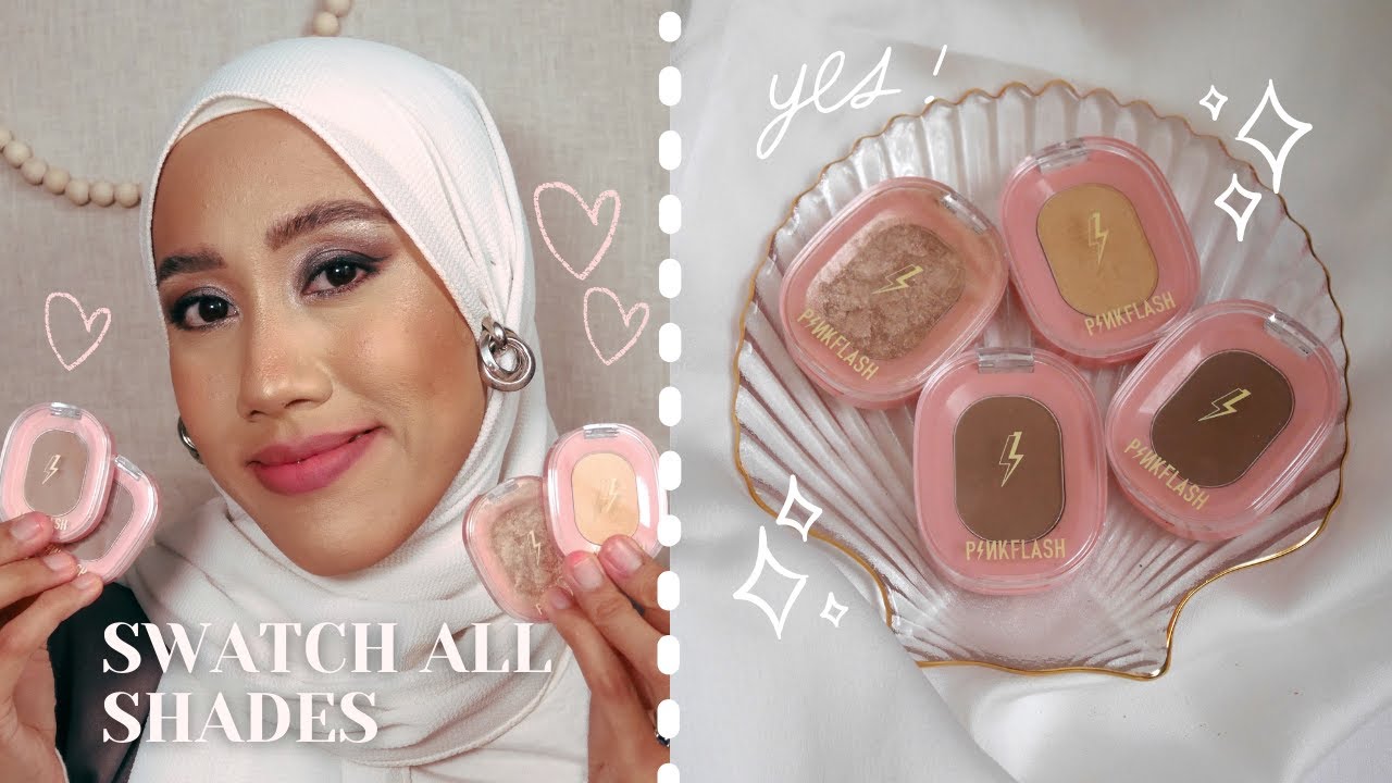 PINKFLASH MATTE CONTOUR POWDER & SHIMERRING HIGHLIGHTER REVIEW & TRY ON ...