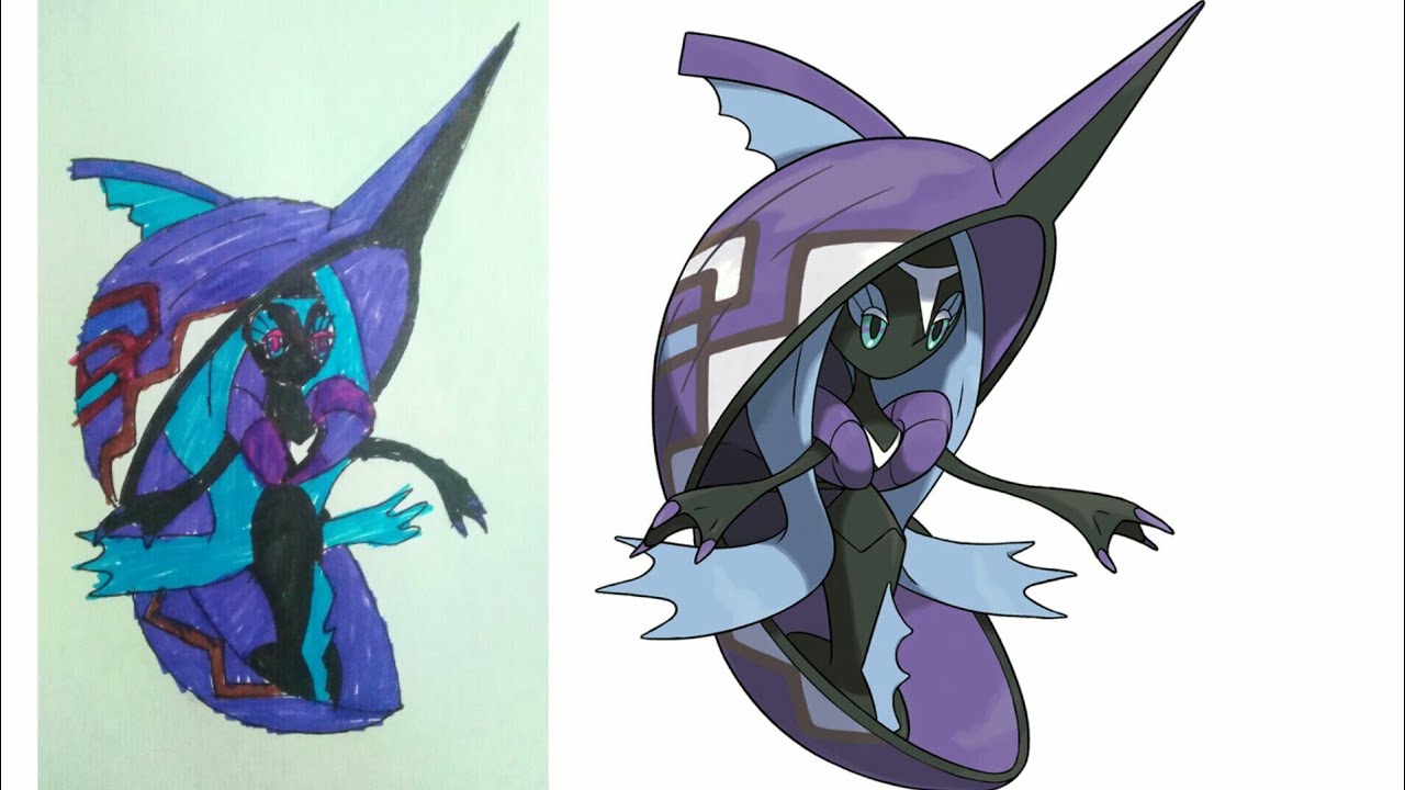 Step by Step Drawing tutorial on How to Draw Tapu Fini from Pokemon Sun ...