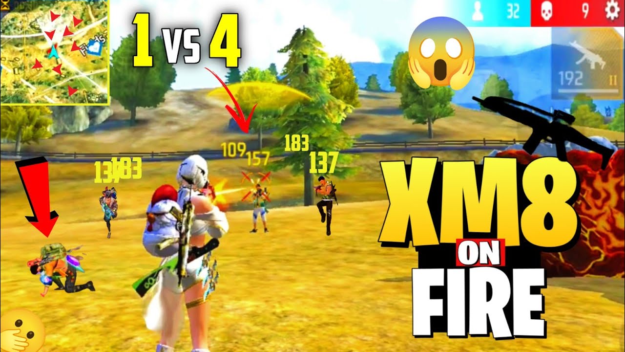 Free Fire XM8🥵God🔥Level Gameplay with Solo Vs Squad Ranked Game. Free ...