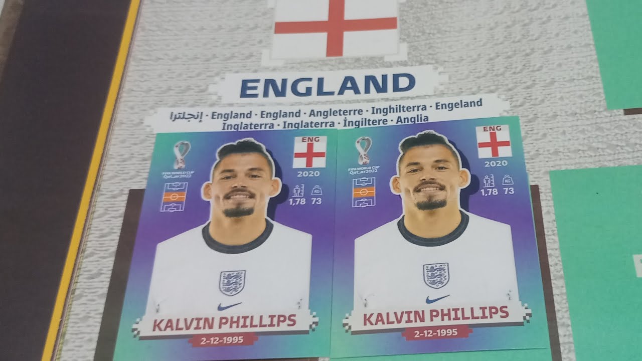 Kalvin Phillips - Figurinhas da copa catar Panini figurinha 114 - Inglaterra - Eng 15 - YouTube