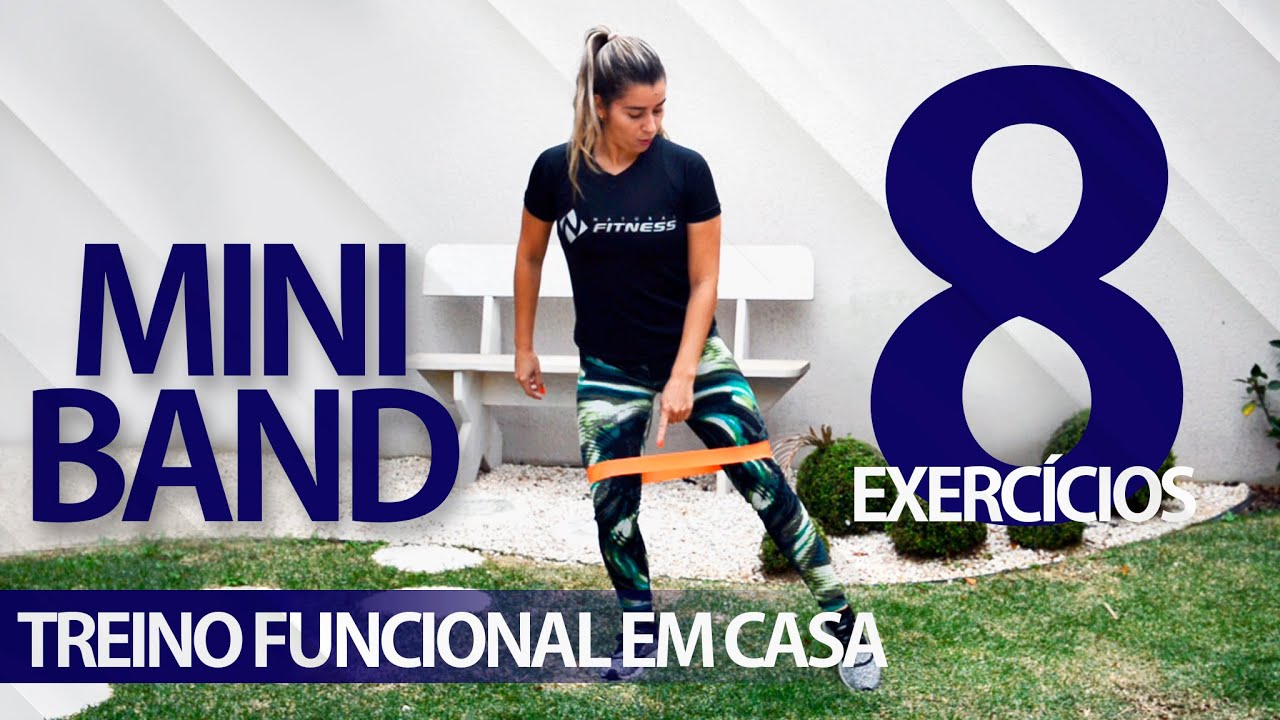 MINI BAND GINÁSTICA EM CASA EXERCÍCIO PARA PERNAS E GLÚTEOS COM MINI ...