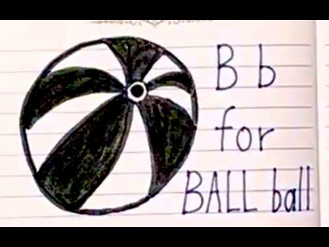 B for Ball / Learn how to draw a Ball / Learn to write alphabets A to Z ...
