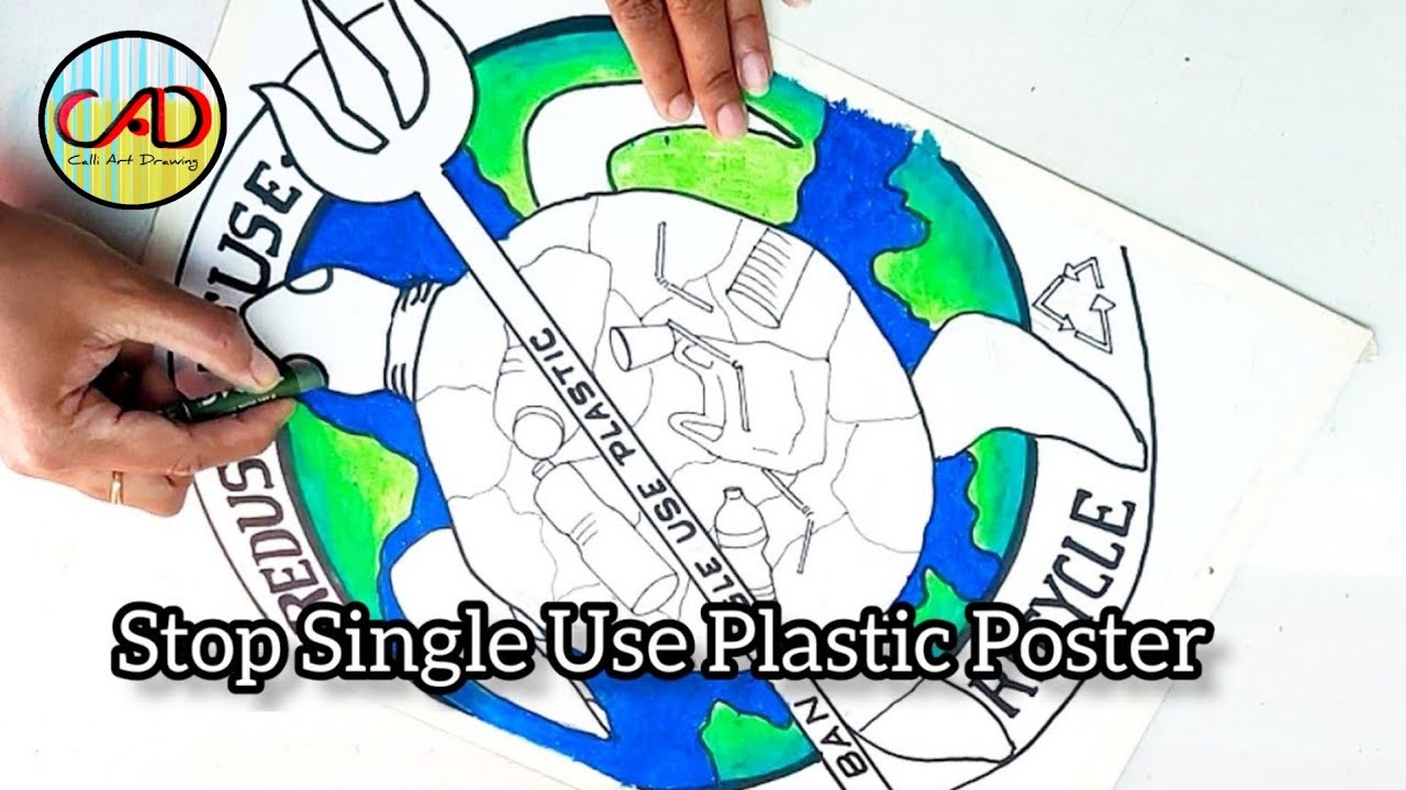 Drawing on plastic pollution / stop single use plastic drawing / Beat ...
