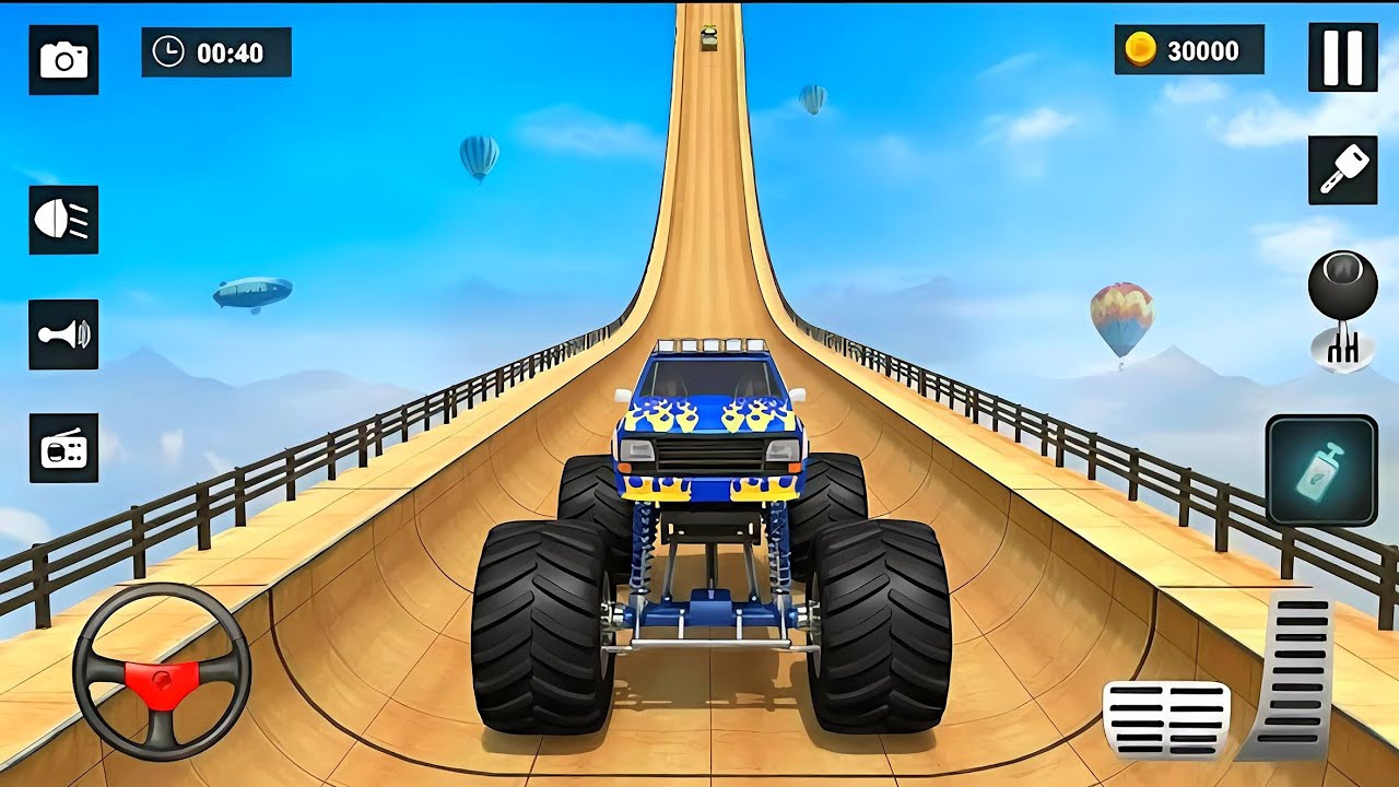 Impossible Vertical Climb! Monster Truck Mega Ramp Ultimate Stunt ...