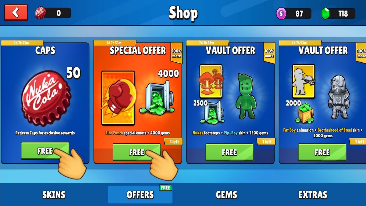 Free Gift! Redeem Caps For Exclusive Rewards - Stumble Guys - YouTube