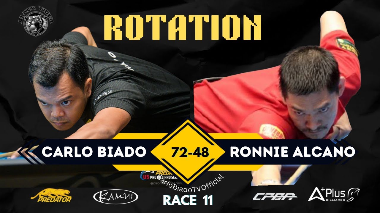 Continuation 🔹Carlo Biado(72) VS Ronnie Alcano(48)🔹Rotation - YouTube