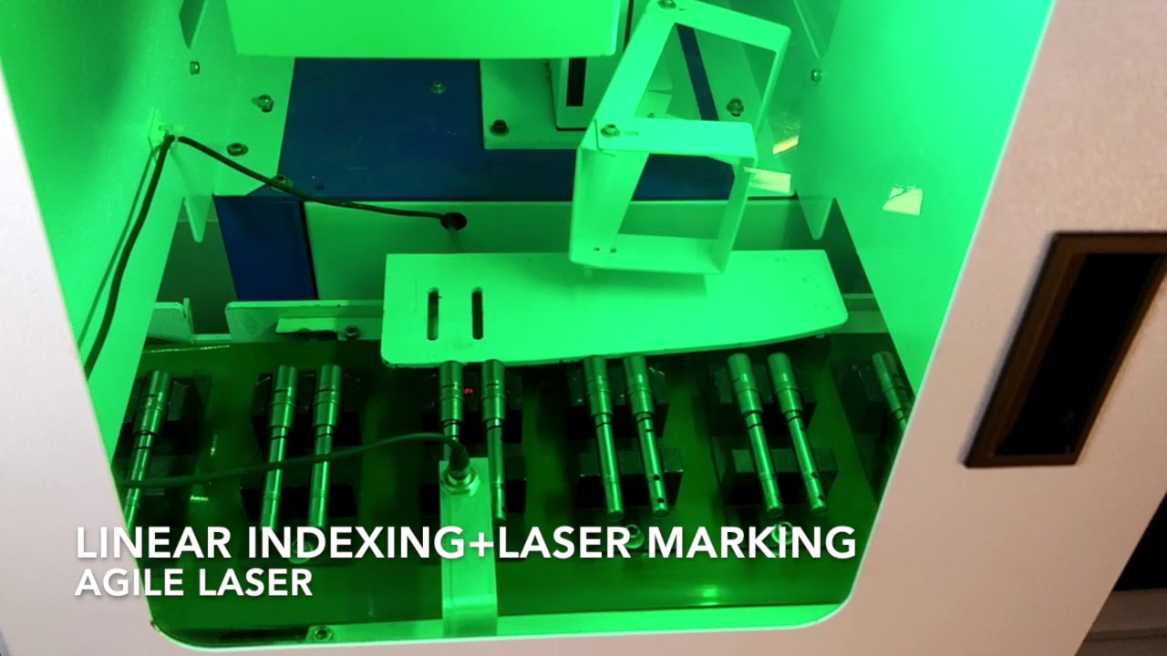 LASER MARKING ON LINEAR INDEXING TYPE CONVEYOR - YouTube