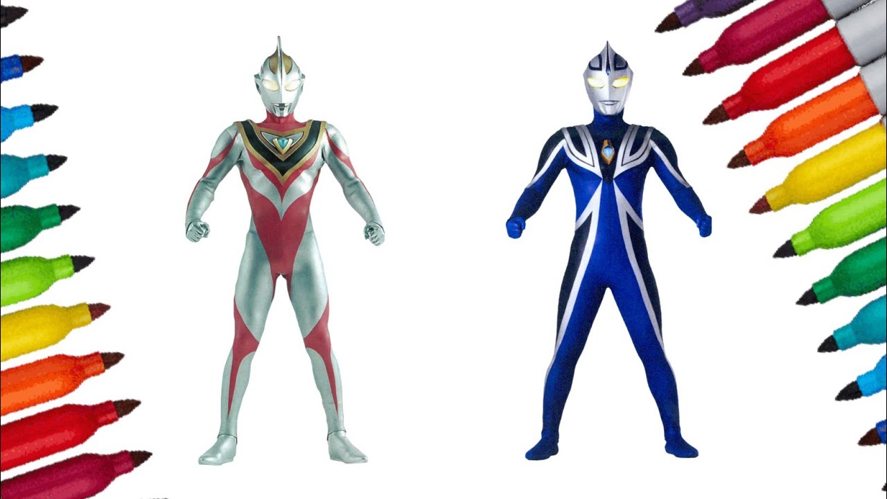 Mewarnai Ultraman Gaia & Ultraman Agul - YouTube