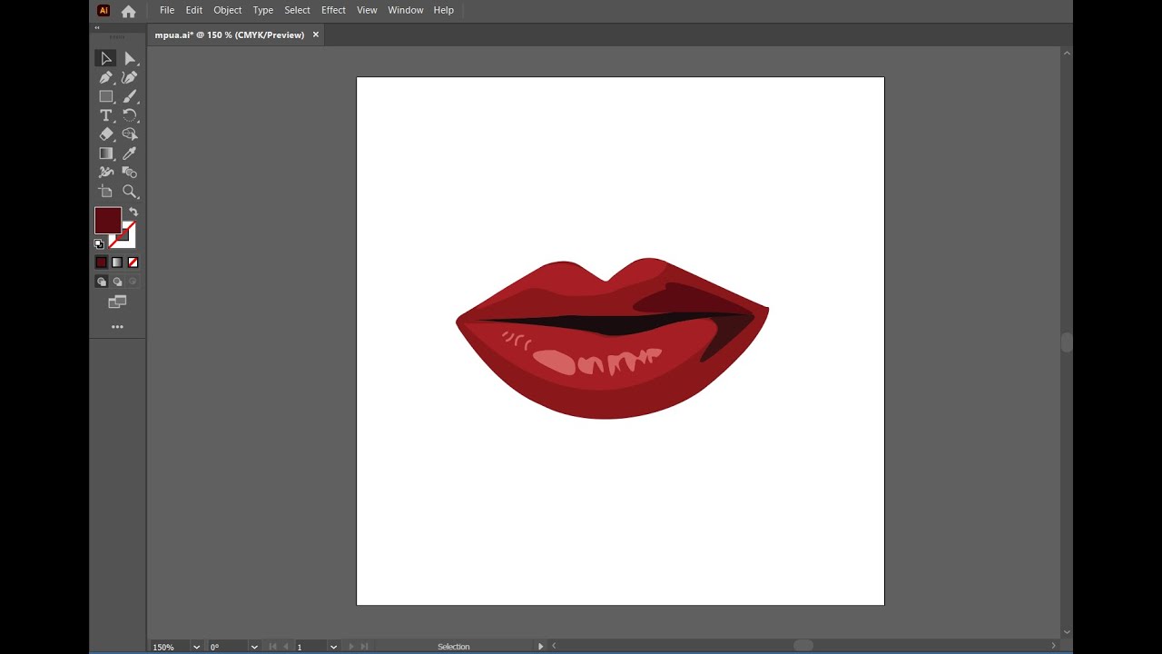 drawing lips in Adobe Illustrator - YouTube