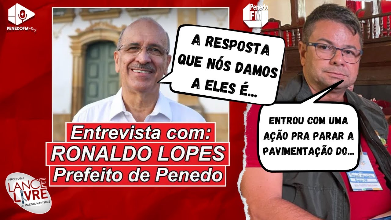 EM ENTREVISTA AO VIVO, RONALDO LOPES DESTACA: "PARA TRÁS, JAMAIS" - Penedo FM 97,3 - Penedo FM ...