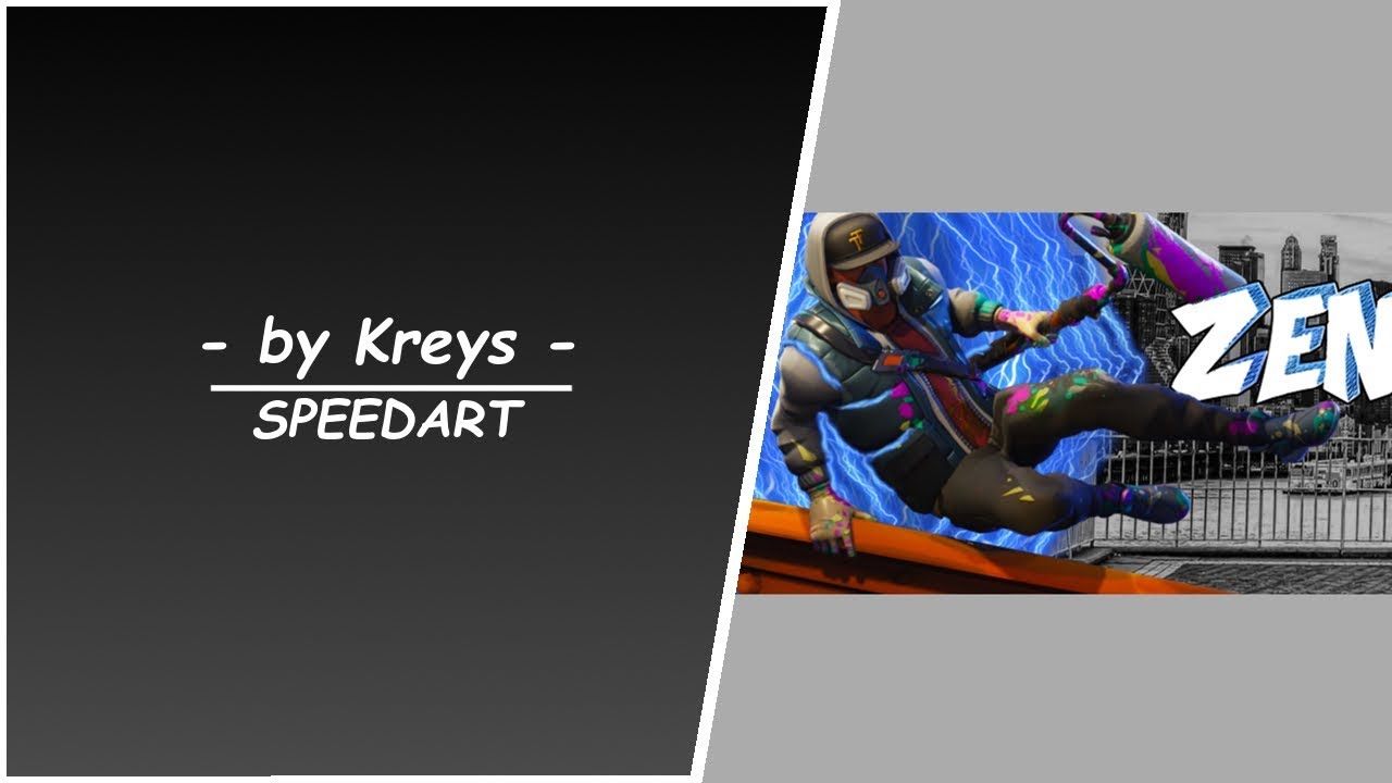 FORTNITE BANNER "SPEED ART" ZENN FREE DESIGNS - YouTube