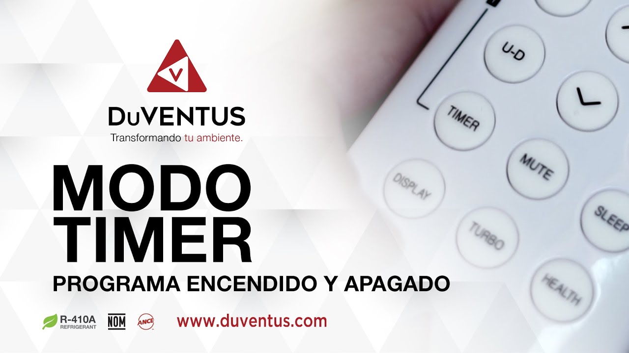 DuVentus uso de tu control remoto - Modo Timer - YouTube