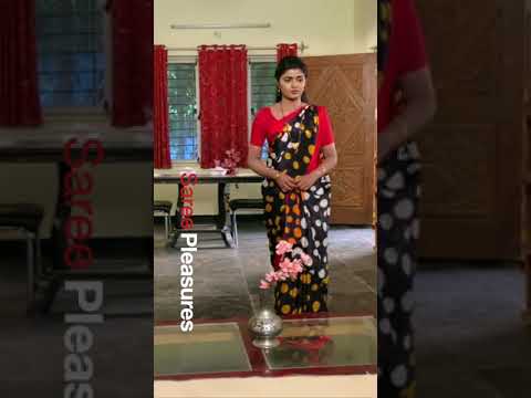 111:  Hot Aunty | Tamil Serial actress | Black Red Crepe Saree  - Part 2/2 backless bhabhi