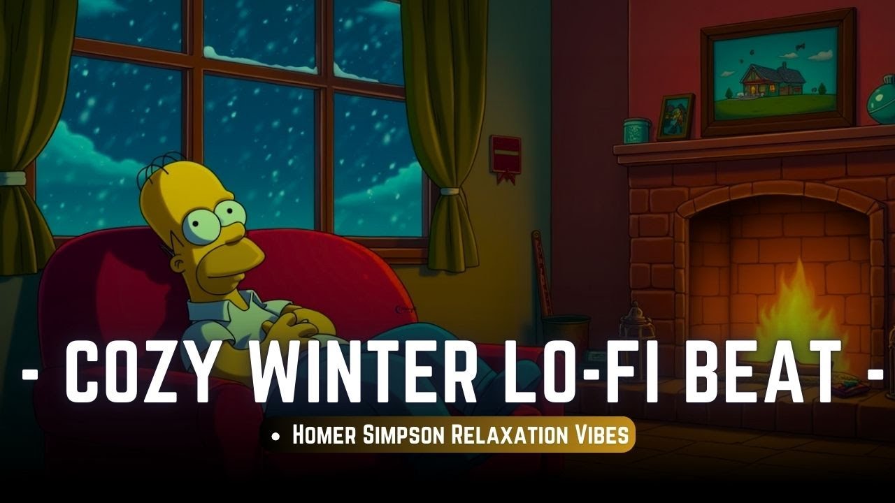 🔥 Cozy Winter Lo-Fi Beat | Homer Simpson Relaxation Vibes | Chill Lo-Fi ...