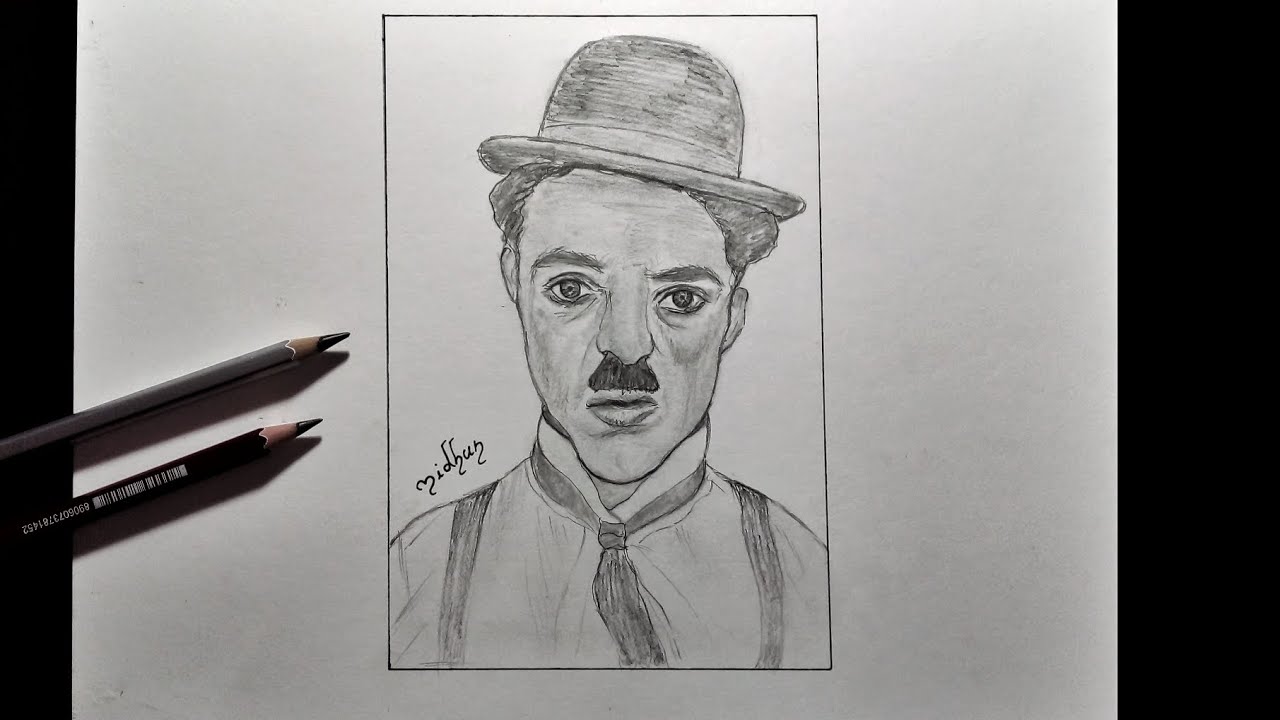 Charlie Chaplin Drawing With Pencil || Quick Sketch Full Video || Best ...