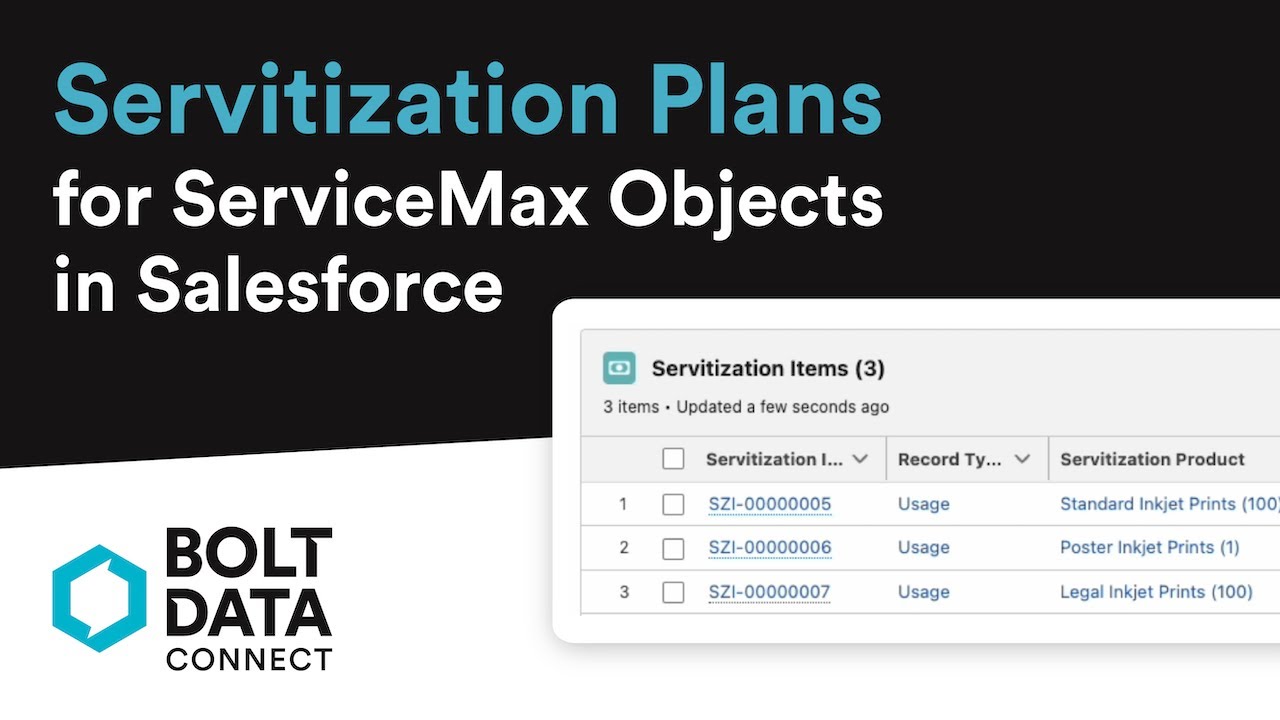 Servitization Plans for ServiceMax Objects | Bolt Data Connect - YouTube
