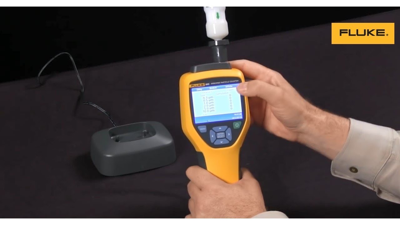 How To Use The Fluke 985 Airborne Particle Counter - YouTube