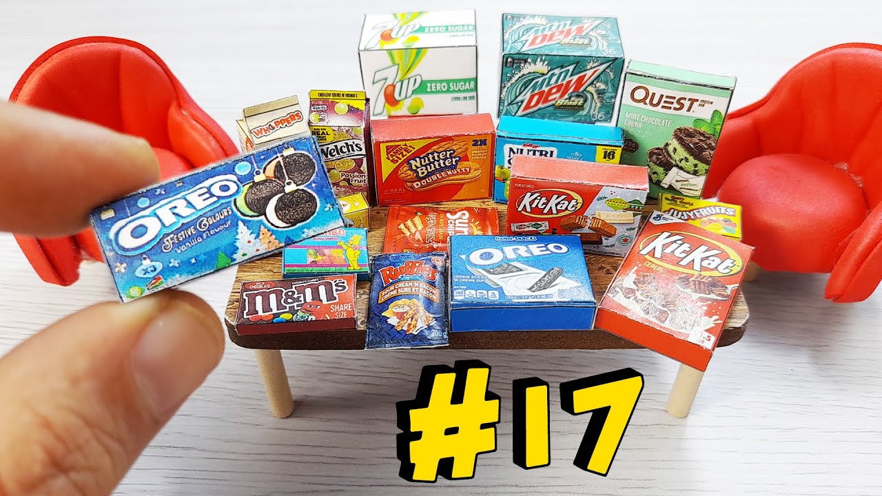 Unboxing Miniature Food & Oreo Biscuit and Snacks | Mini American Snack ...